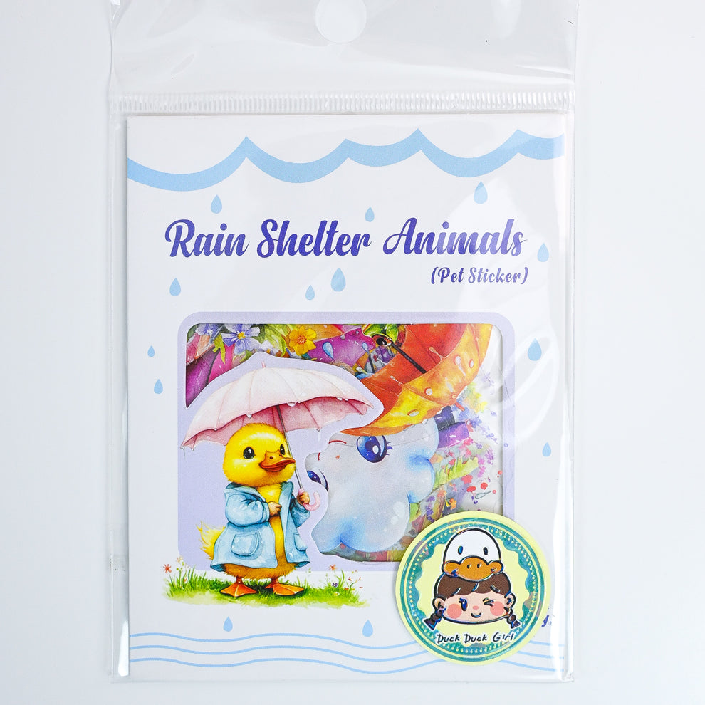 Rain Shelter Animals Sticker Pack - 15 Cute Aesthetic Stickers for Kid ...
